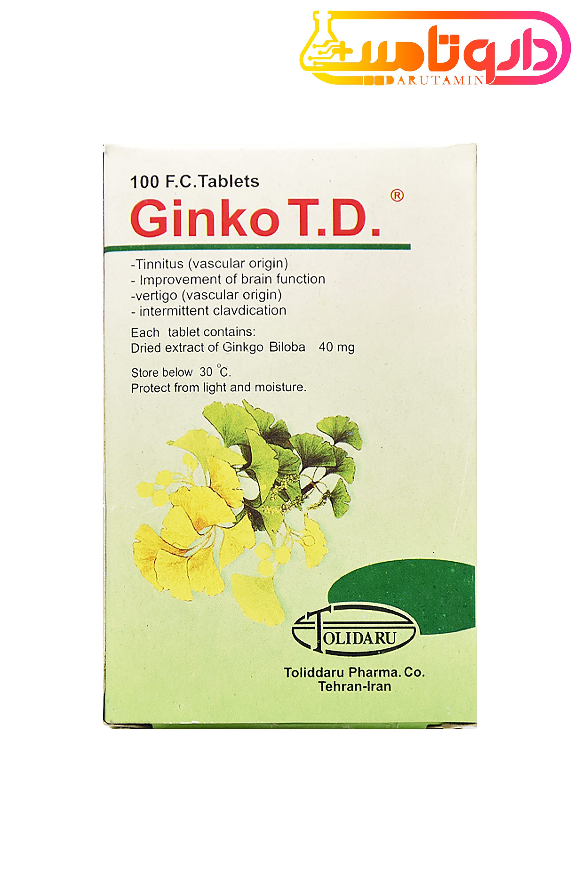 خرید قرص جینکو تیدی تولیدارو در داروخانه داروتامین