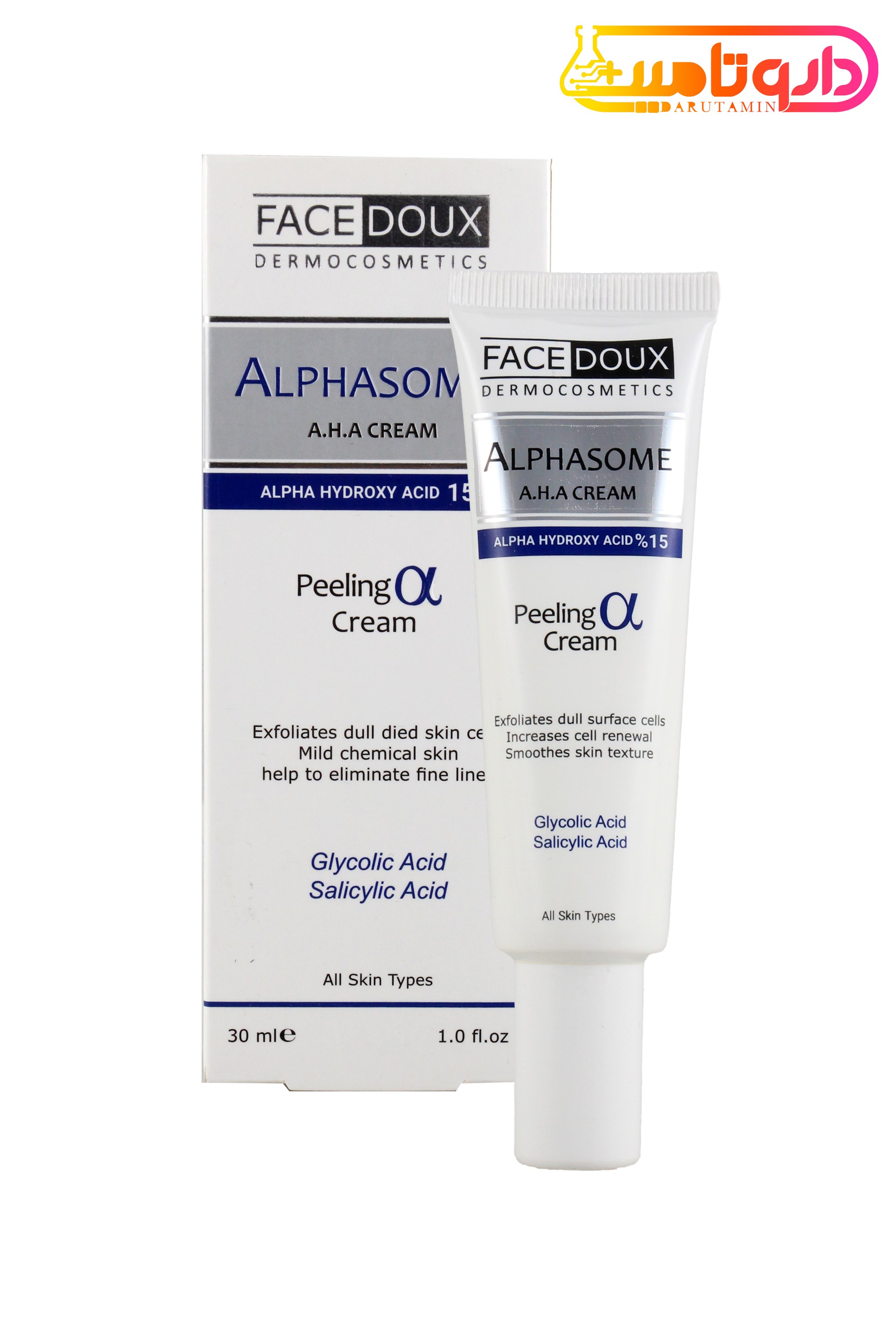 خرید فیس دوکس کرم لایه بردار 15% آلفازوم در داروخانه داروتامین