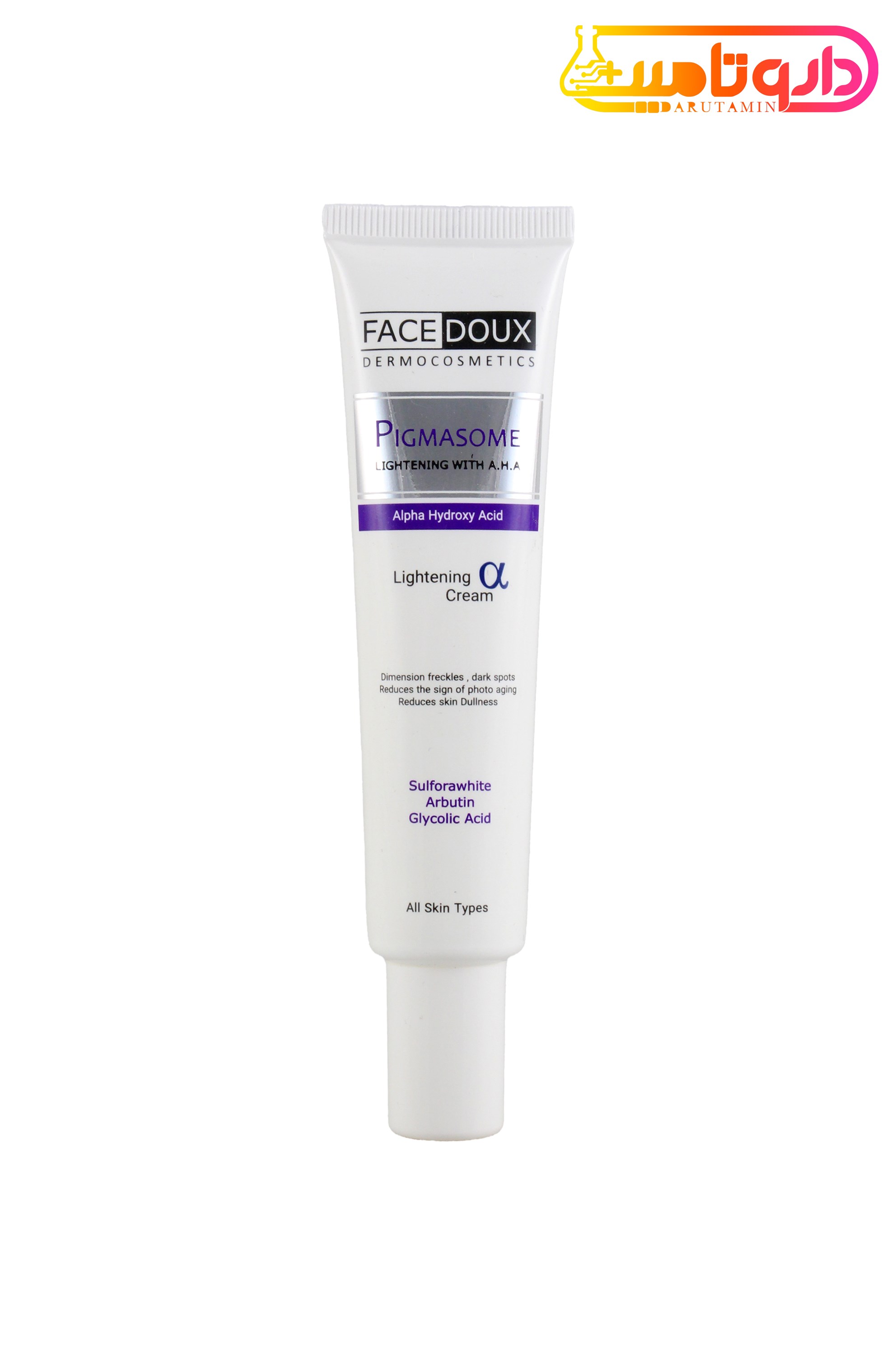 خرید فیس دوکس کرم ضد لک حاوی AHA پیگمازوم آلفا در داروخانه داروتامین