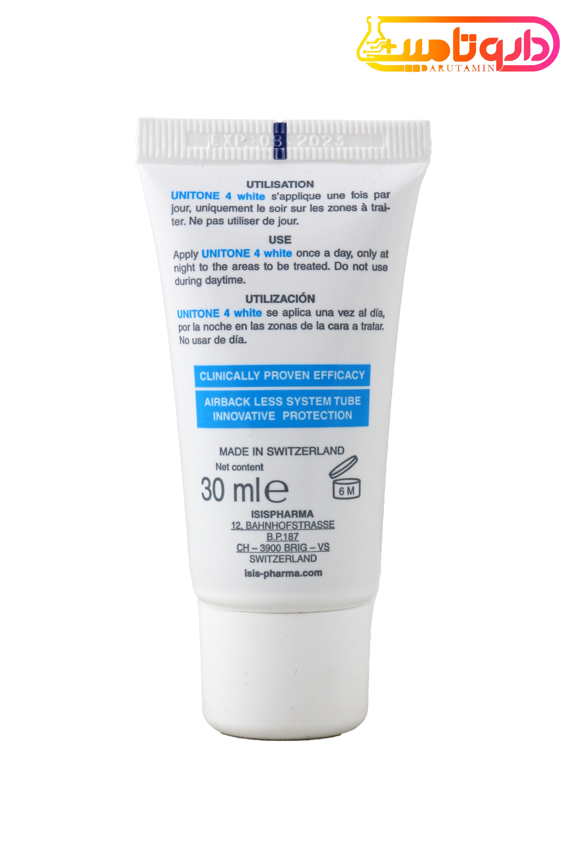 خرید آیسیس فارما کرم یونیتون 4 وایت در داروخانه داروتامین