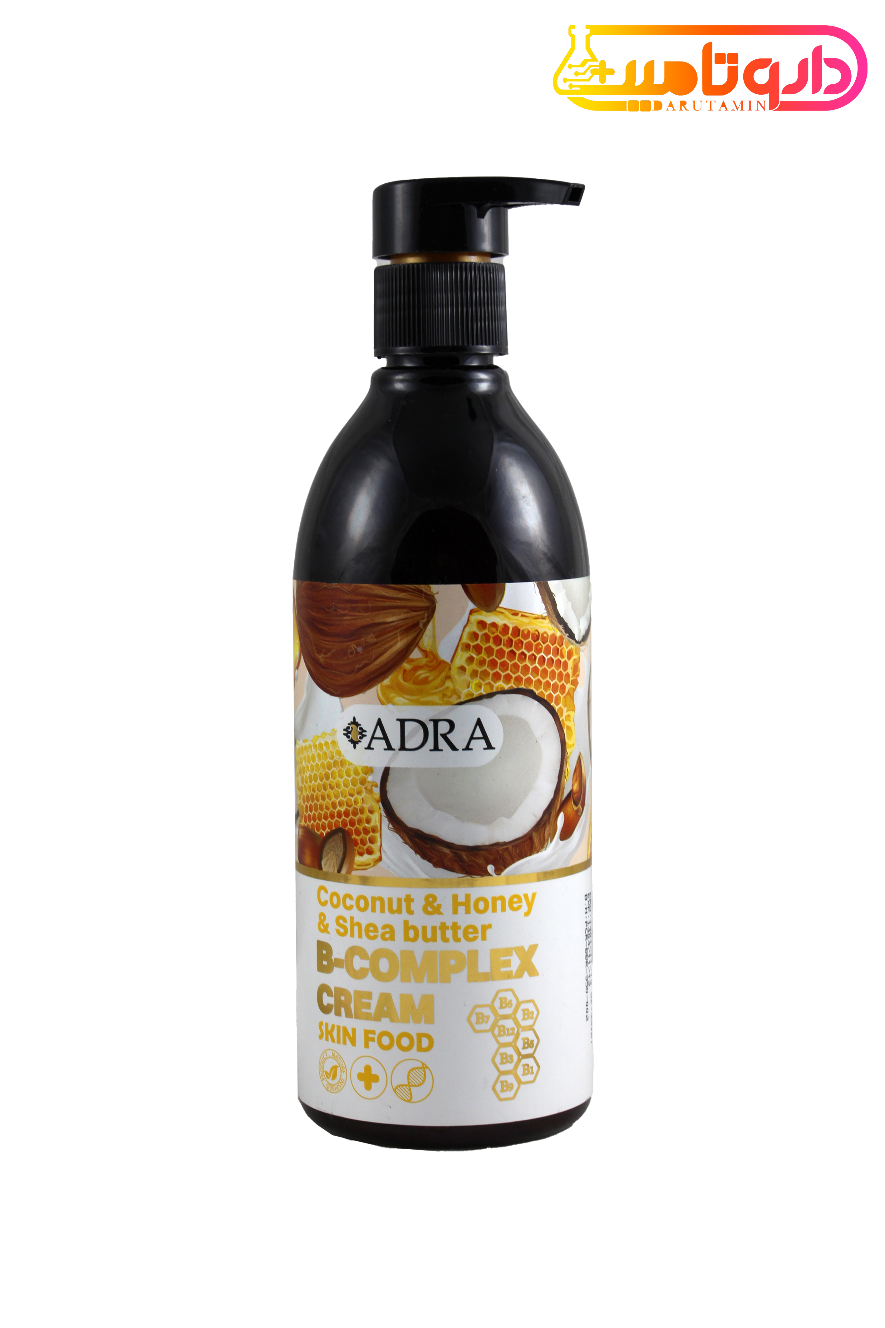 خرید آدرا کرم مرطوب کننده ب کمپلکس دست و بدن حاوی روغن نارگیل ، عسل و ...